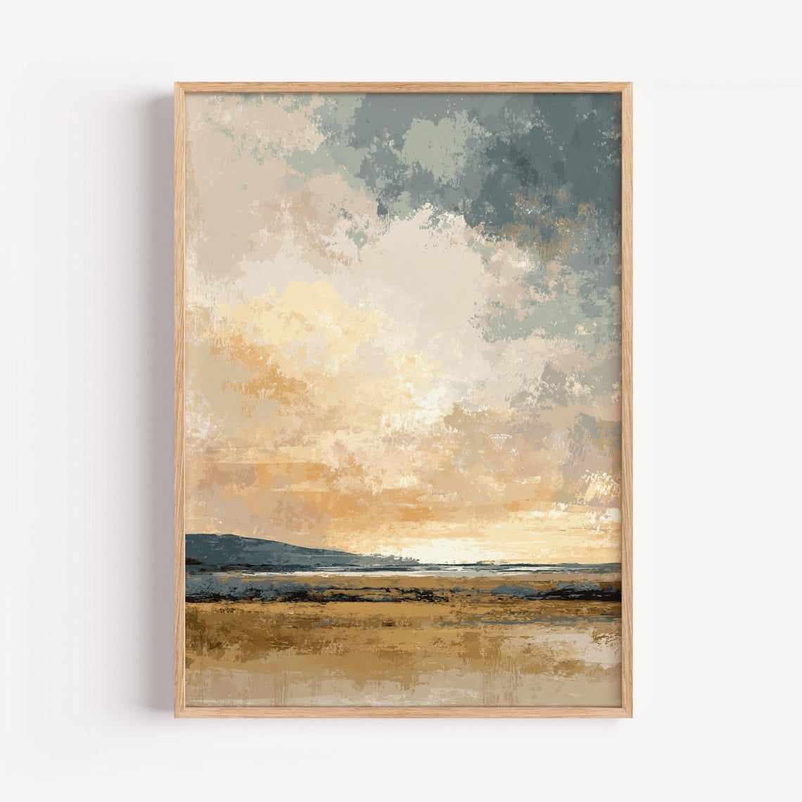 Abstract Western Landscape Farmhouse Large Neutral Art Version Six ...