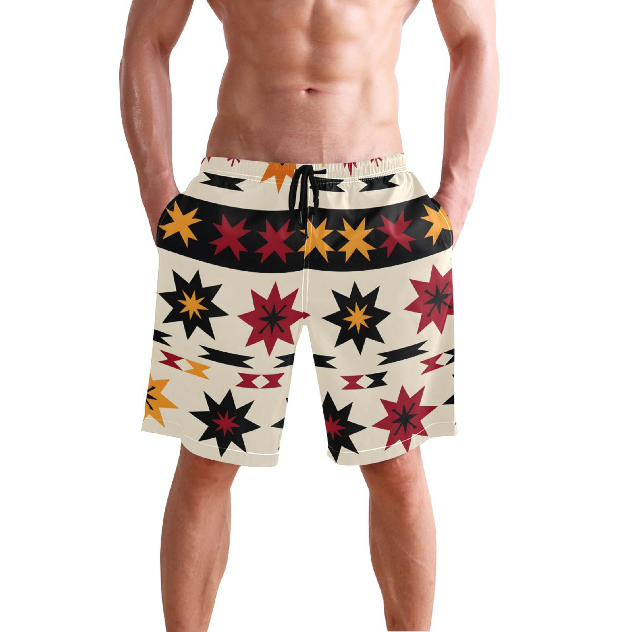 Abstract Western Patterns in Stripes Men's Swim Trunks Beach Shorts ...