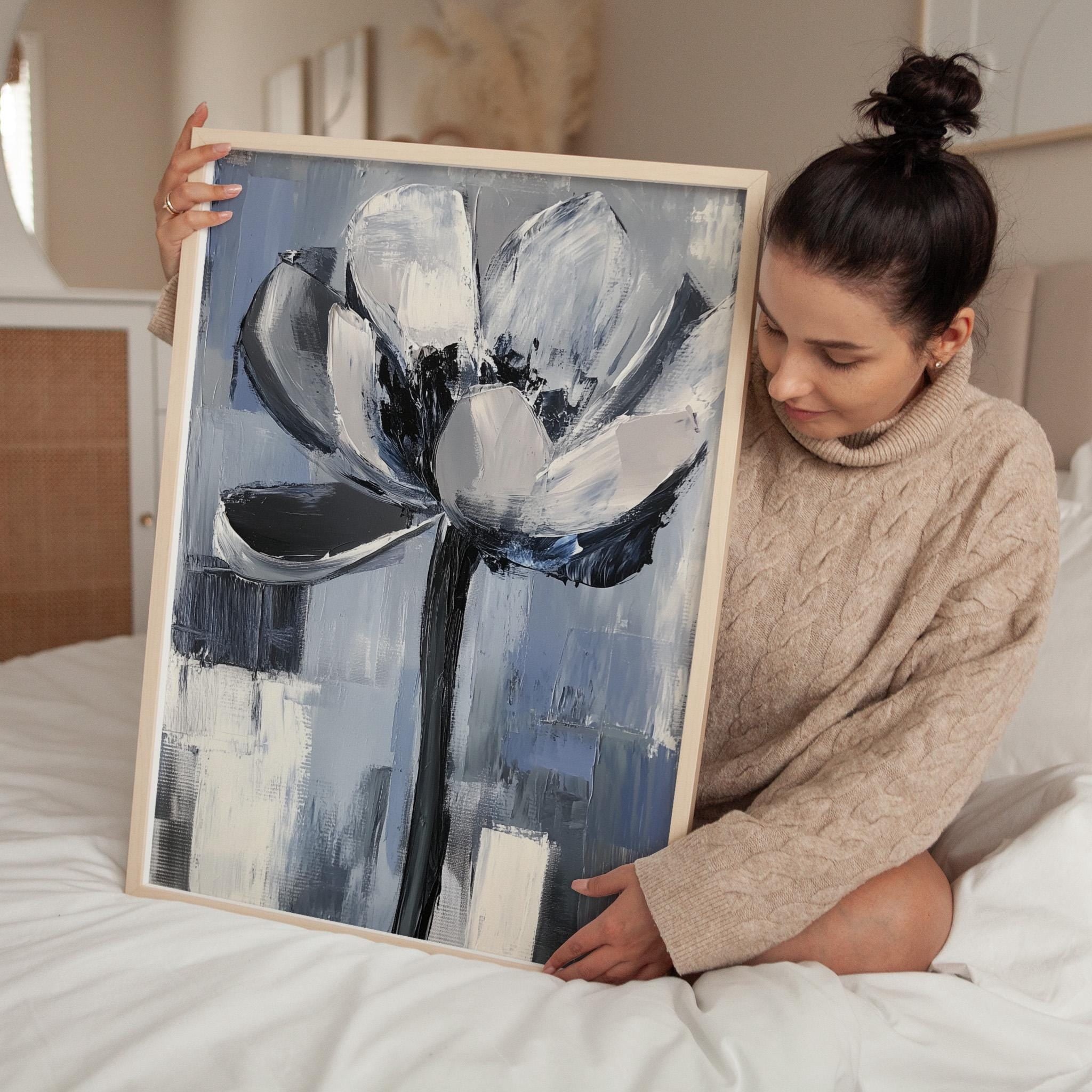 Abstract White Flower Art Print Modern Minimalist Home Decor Home Decor ...