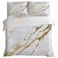Abstract White Gold Marble Stone King Size Bed Set,Modern Natural Crack ...