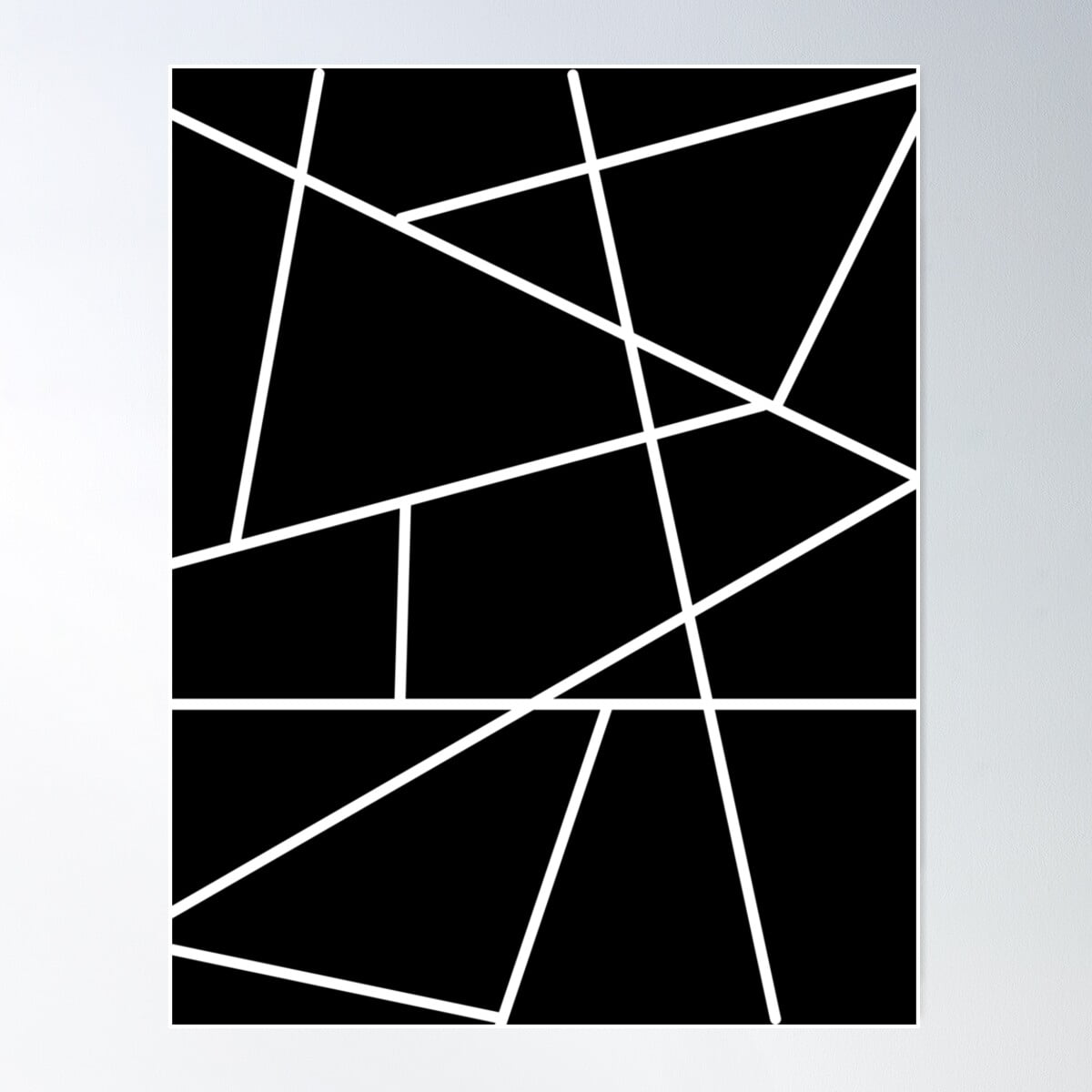 Abstract White Lines Poster Wall Art, Modern Wall Decor For Living Room ...