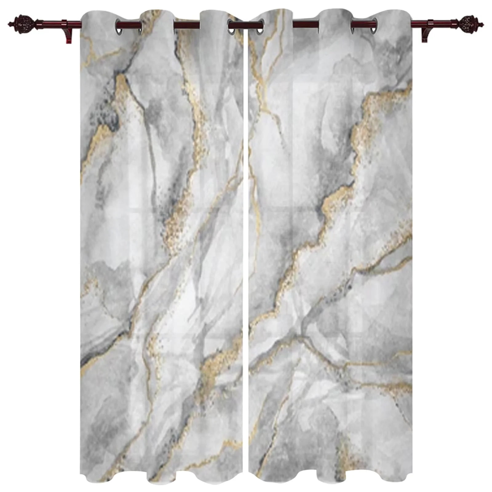 Abstract White Marble Window Curtains For Living Room Bedroom Luxury ...
