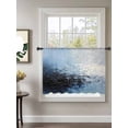 Abstract White Ombre Blue Sheer Curtains 54 Inch Long 1 Panel Oil ...