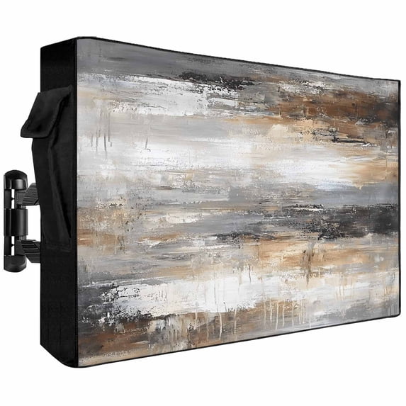 Abstract White Ombre Brown Outdoor TV Cover 30 to 32 inch Oil Painting ...
