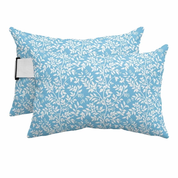 Abstract White Plant Branches Outdoor Pillow for Chaise Lounge Chair ...