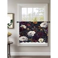 Abstract White Purple Flowers Sheer Curtains 45 Inch Long 1 Panel Roses ...