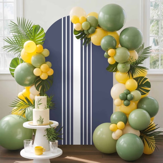 Abstract White Striped Arch Backdrop Cover, 4FT, Simple Blue Modern ...