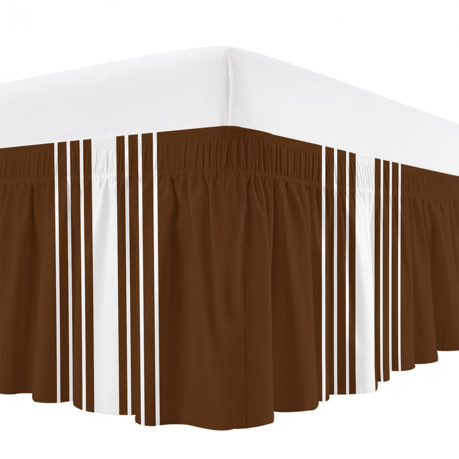 Abstract White Striped Bed Skirt Bed Skirts King Size 16 Inch Drop ...
