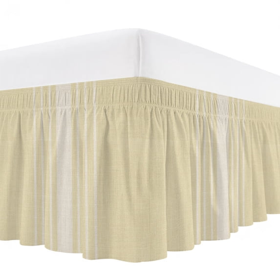Abstract White Striped Bed Skirt Bed Skirts Queen Size 16 Inch Drop ...