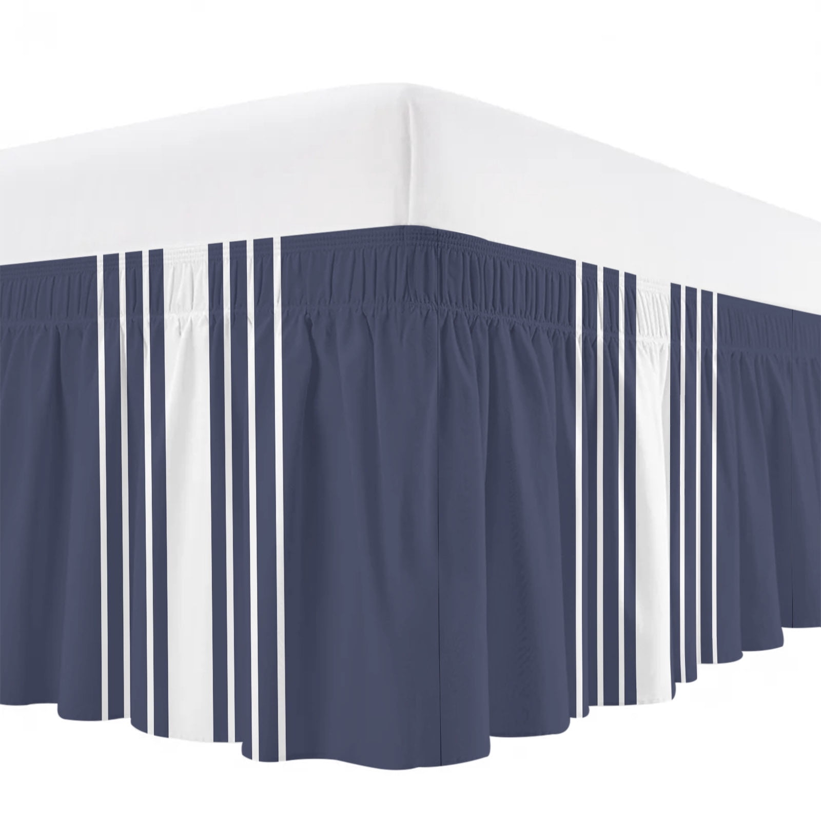 Abstract White Striped Bed Skirt Bed Skirts Queen Size 18 Inch Drop ...