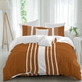 Abstract White Striped Comforter Set California King Size, Simple Brown ...