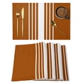 Abstract White Striped Cotton Linen Placemats Set of 1, Simple Brown ...