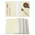 Abstract White Striped Cotton Linen Placemats Set of 4, Modern Simple ...