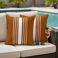 Abstract White Striped Outdoor Throw Pillow Covers Set of 2, Simple ...