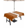 Abstract White Striped Rectangle Outdoor Tablecloth with Umbrella Hole ...