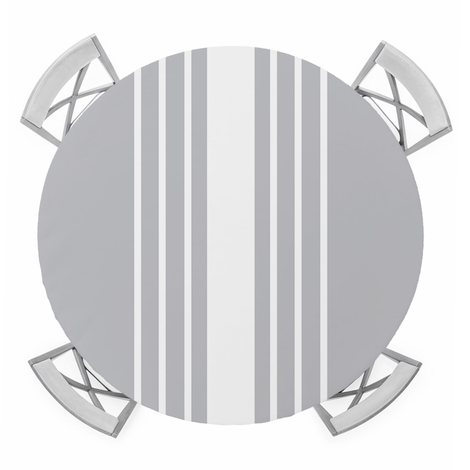 Abstract White Striped Round Table Cover, Simple Gray Background ...