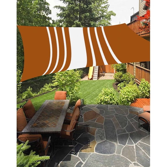 Abstract White Striped Sun Shade Sail 12'X16' Simple Brown Background ...