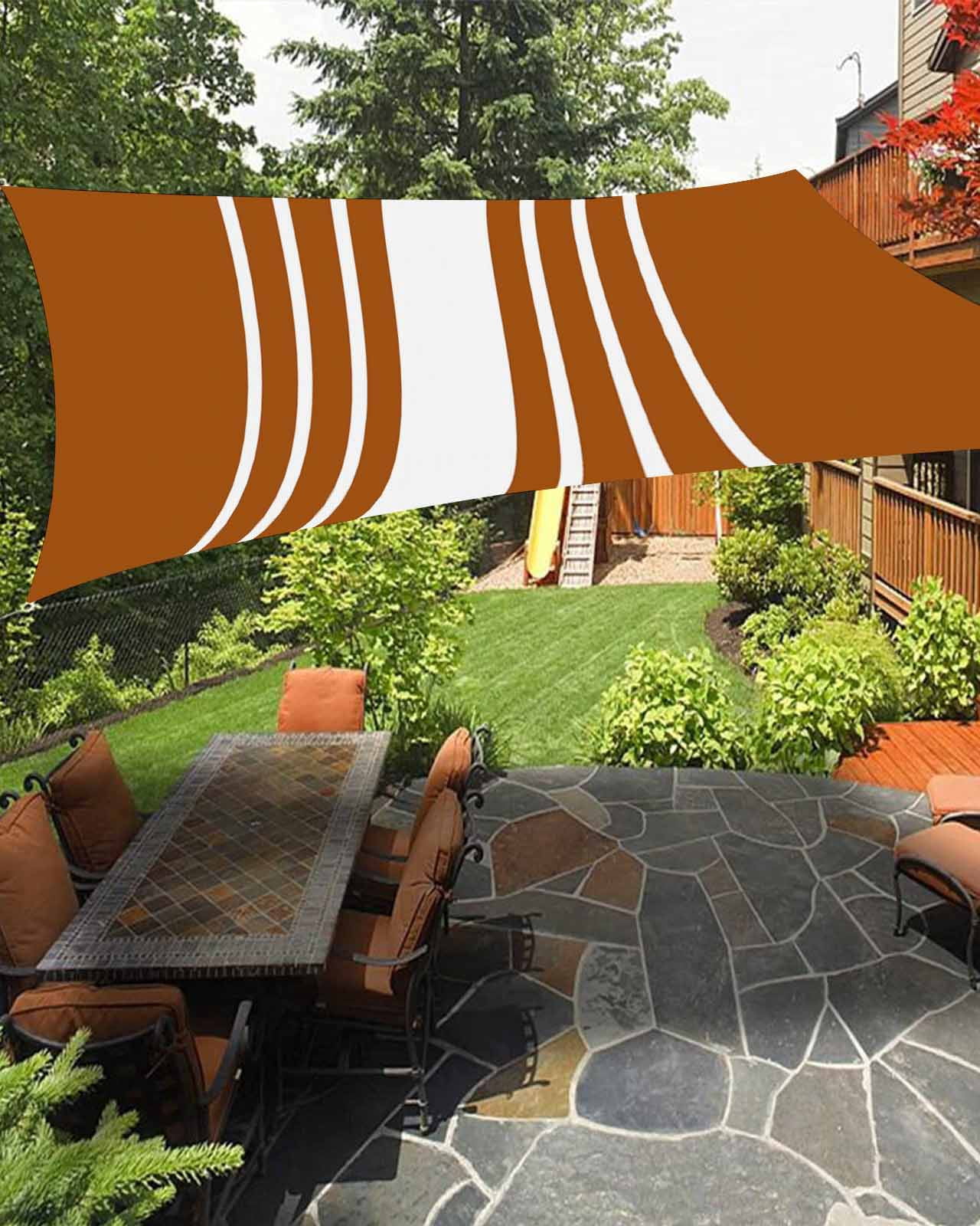 Abstract White Striped Sun Shade Sail 8'X10' Simple Brown Background ...