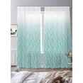 Abstract White Wave Line Sheer Curtains 2 Panels Set Modern Stripe on ...