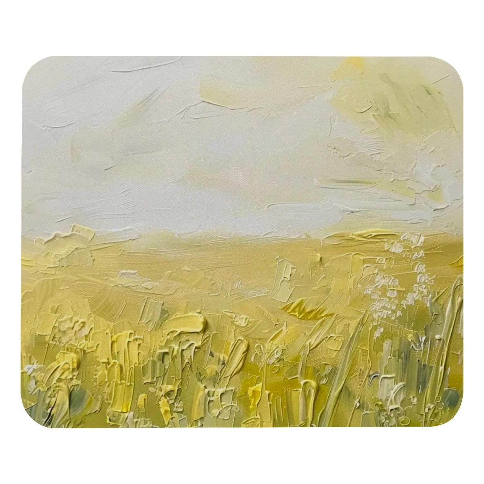 Abstract White Yellow Painting Mouse Pad - Smooth Surface, Mousepad ...