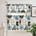 Abstract Wild Flower Watercolor Curtain Tier and Valance Set 3 Piece ...