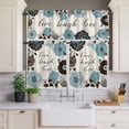 Abstract Wild Flower Watercolor Curtain Tier and Valance Set 3 Piece ...