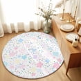 Abstract Wildflower Polka Dots Round Area Rug 3ft,Living Room Rug Non ...