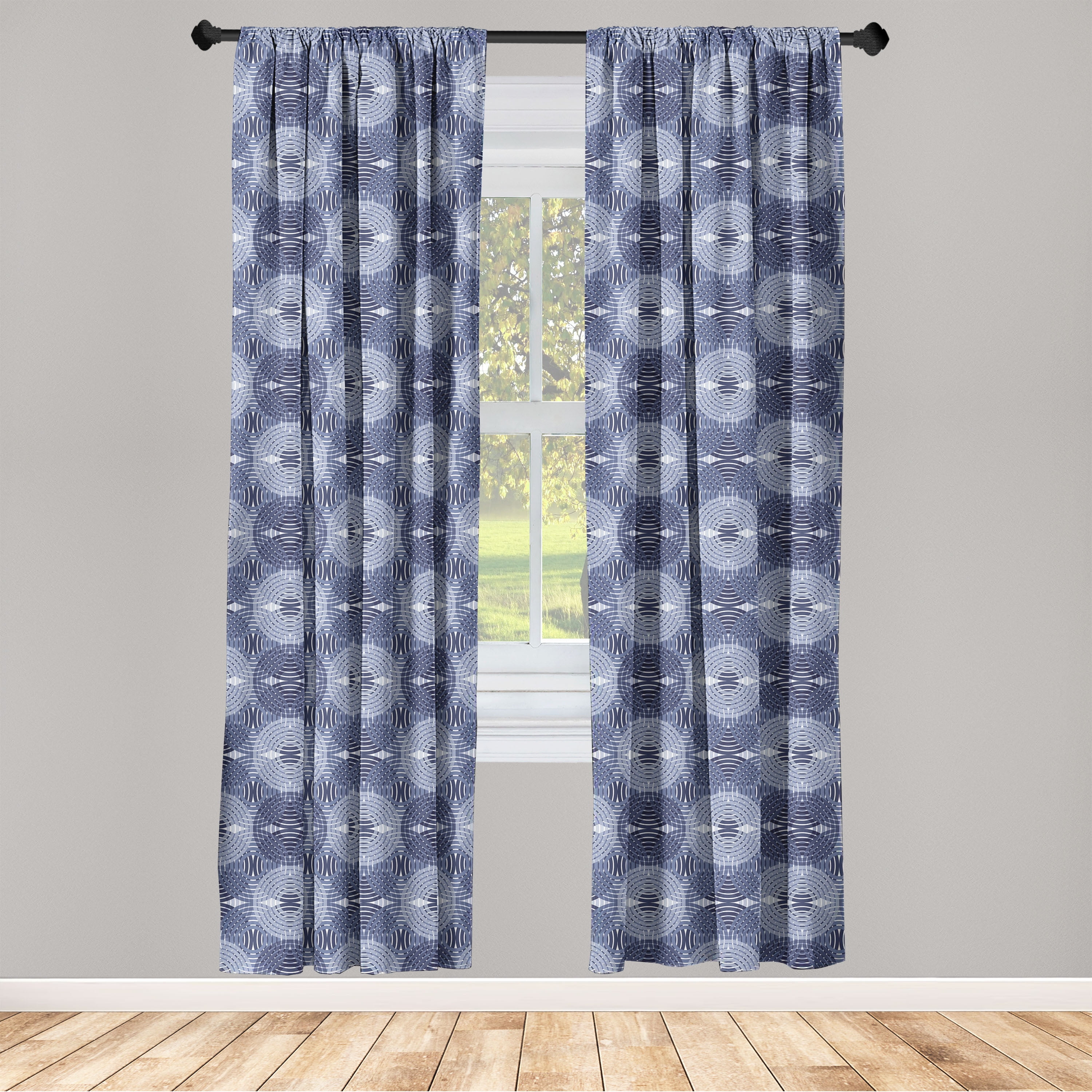 Abstract Window Curtains, Circular Shapes Optical Illusion Modern ...