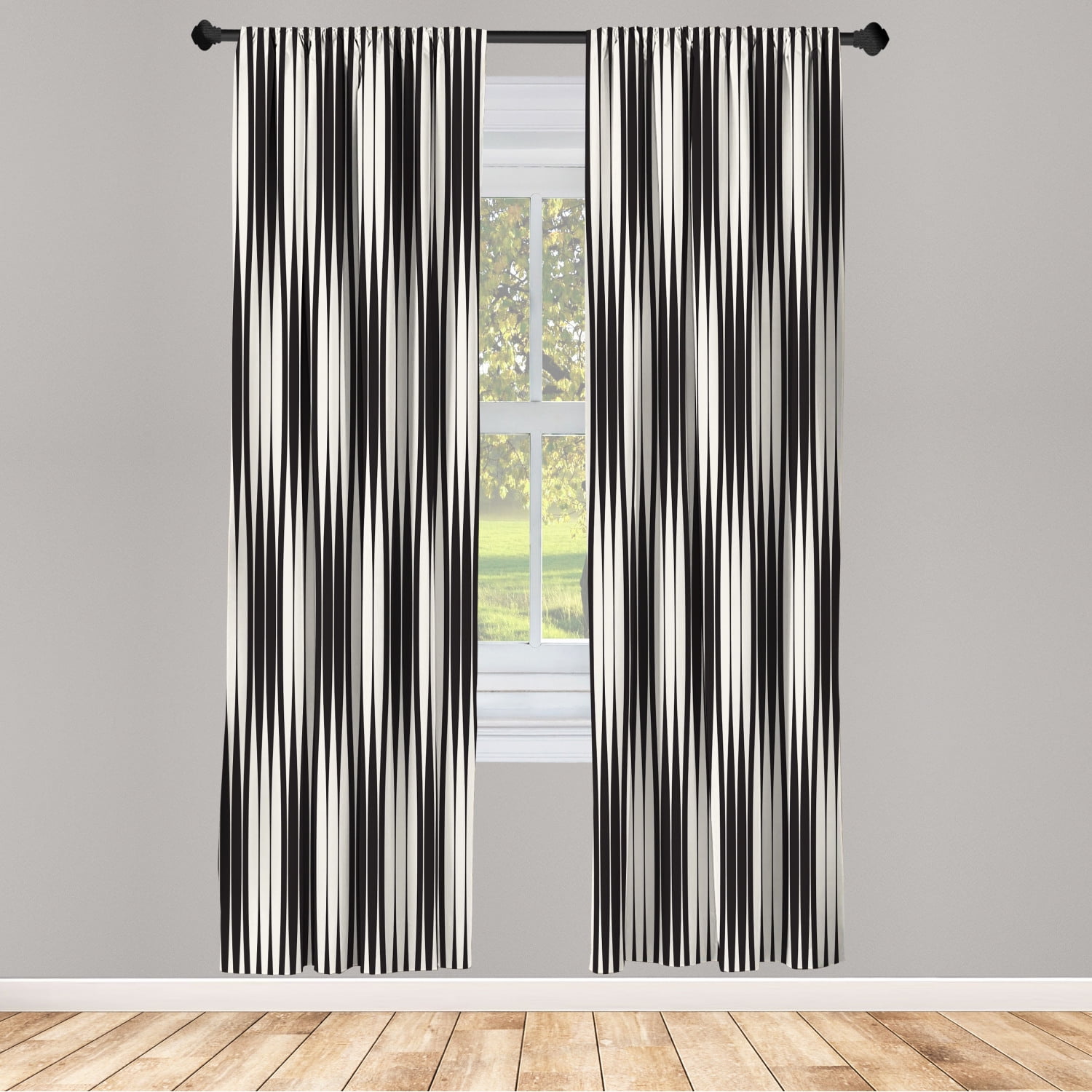 Ambesonne Abstract Curtains, Geometric Line Composition, Pair of 28"x63 ...