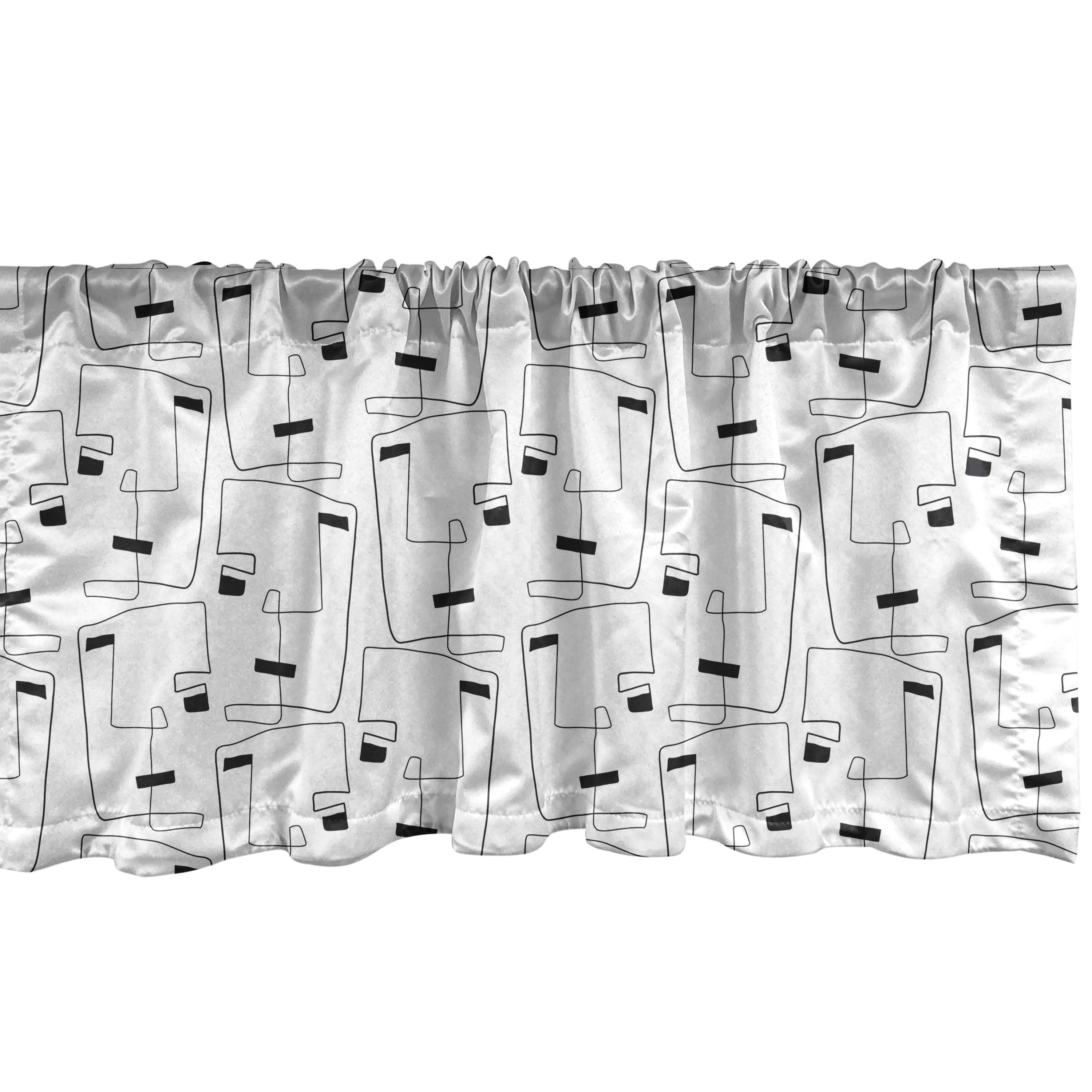 Abstract Window Valance, Contemporary Art Minimal Line Drawing Repeated ...