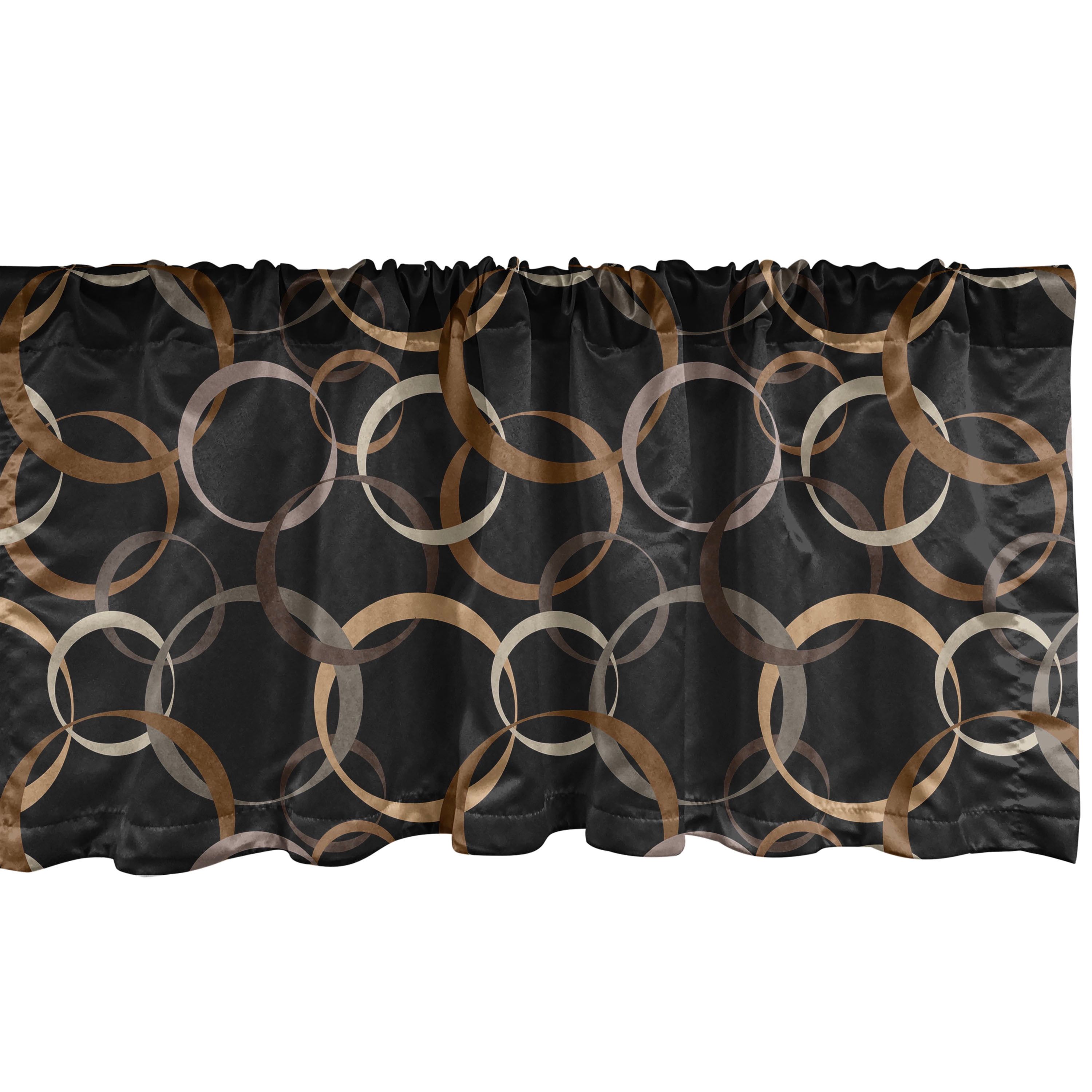 Abstract Window Valance, Intertwined Circular Motifs in Earthy Colors ...