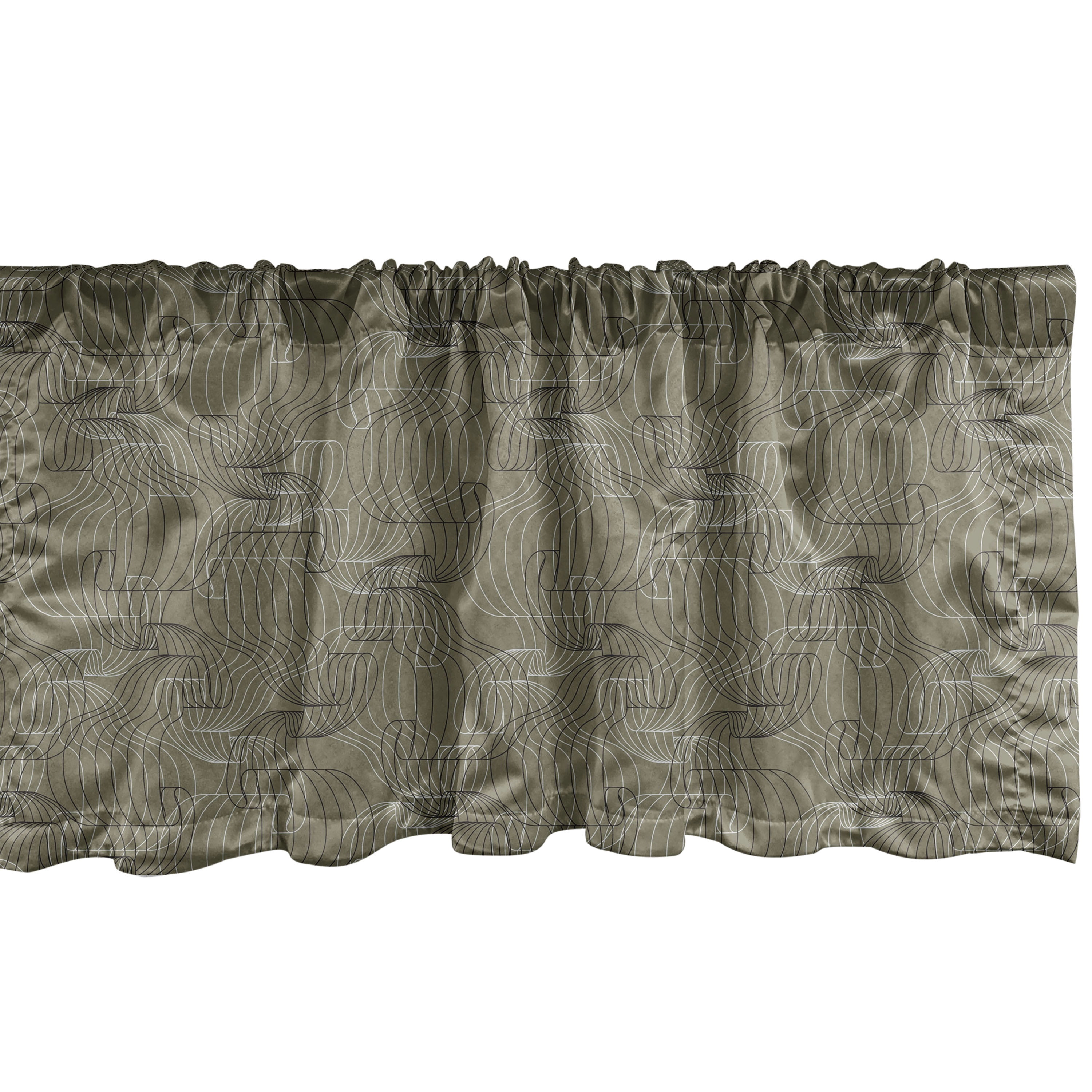 Abstract Window Valance, Minimal Lines as Cage Motif Pattern Waving ...