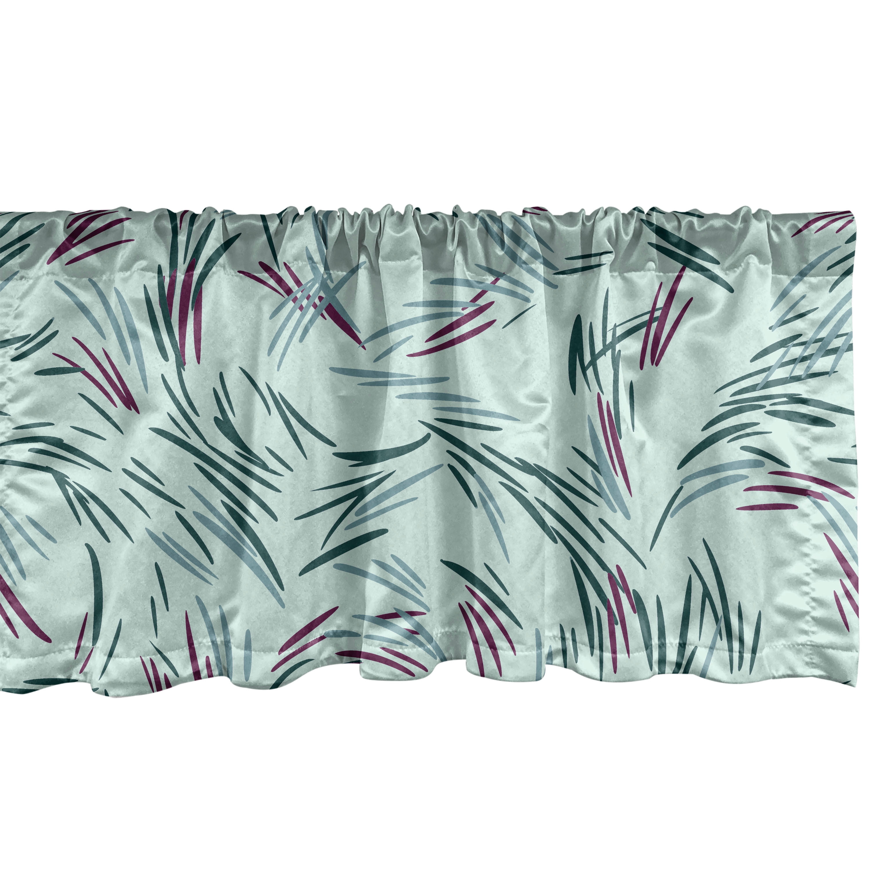 Abstract Window Valance, Minimalist Vibes Swirling Dash Lines Pattern ...