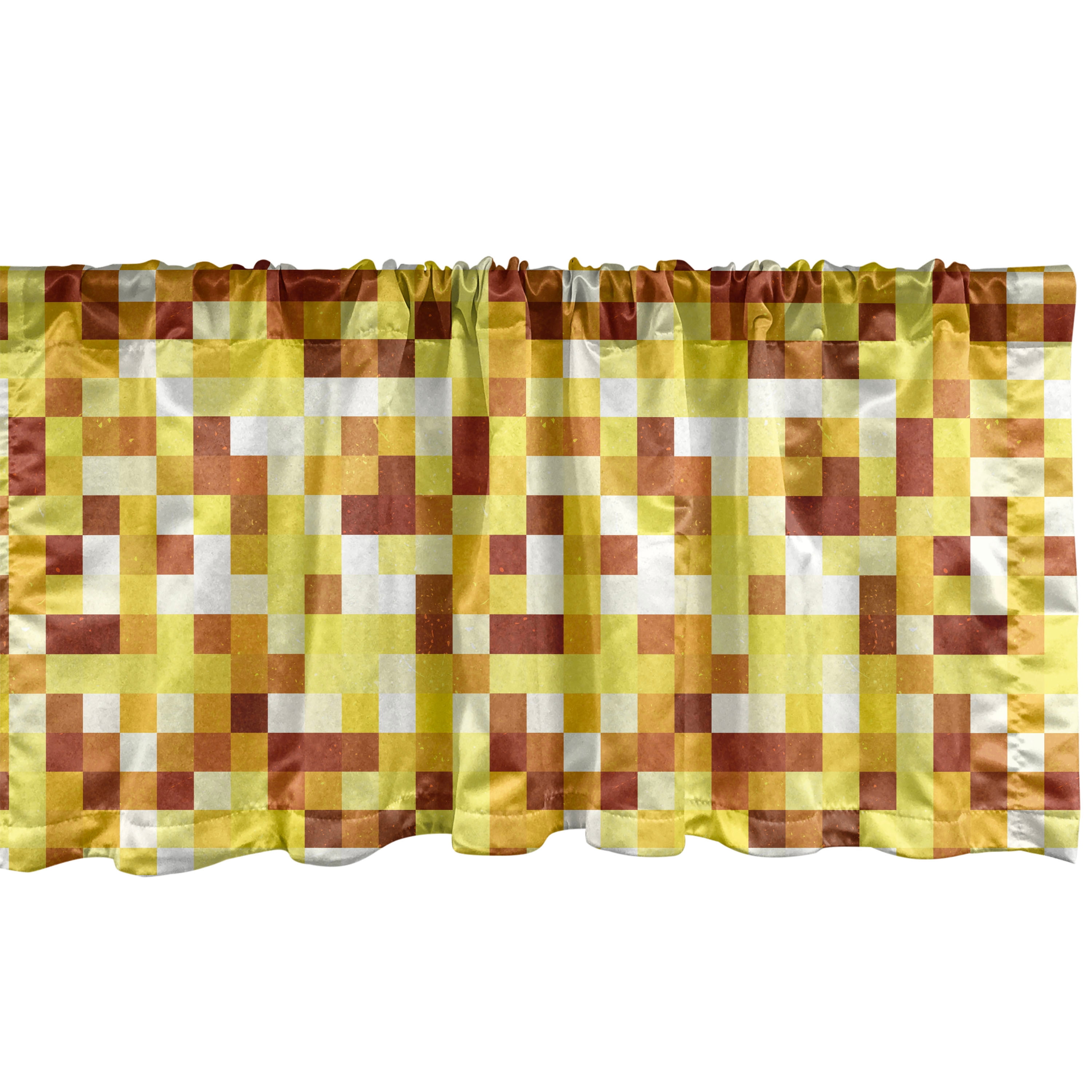 Abstract Window Valance Pack Of 2 Grunge Style Squares In Earth Tones
