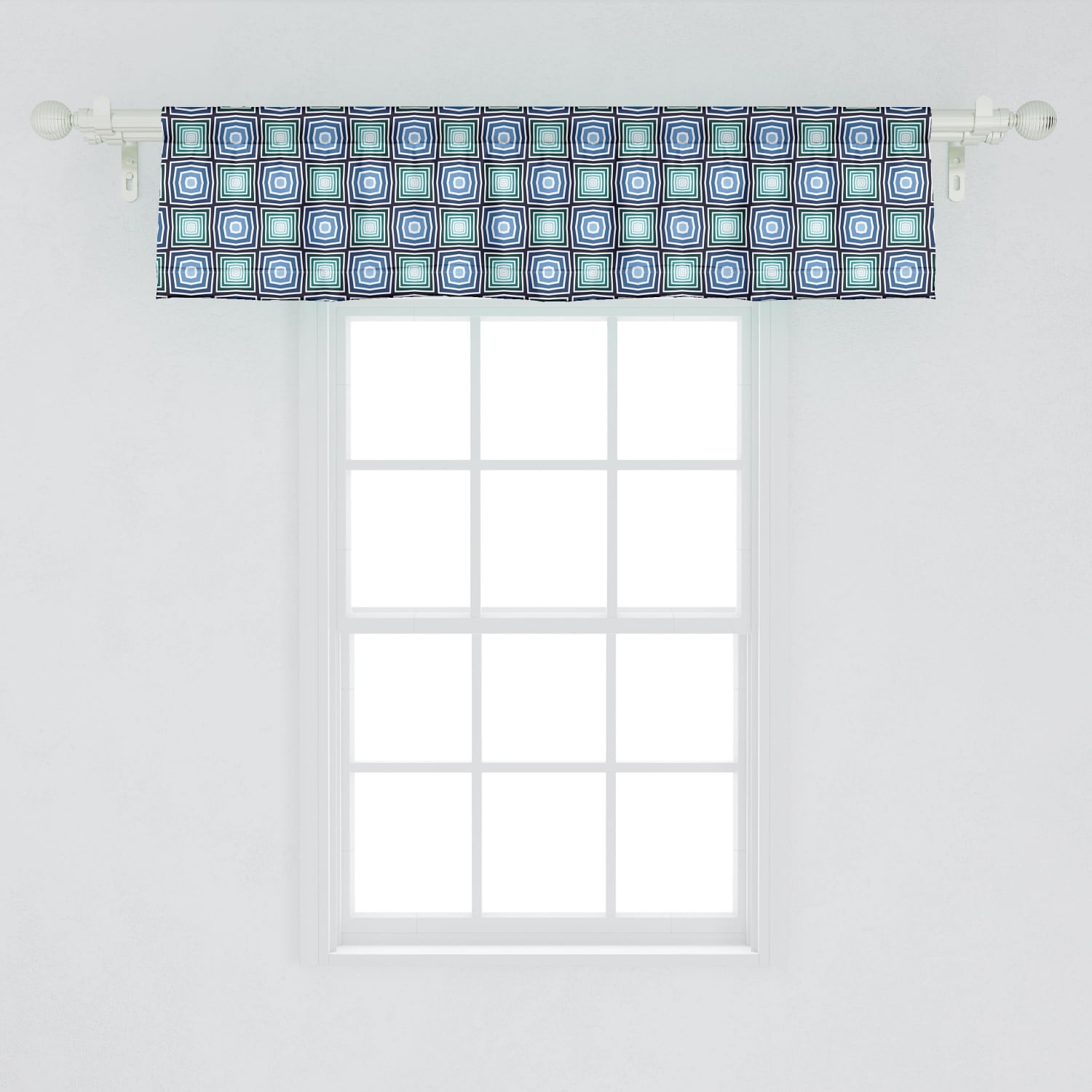 Abstract Window Valance Pack of 2, Optical Illusion Look Retro Style ...