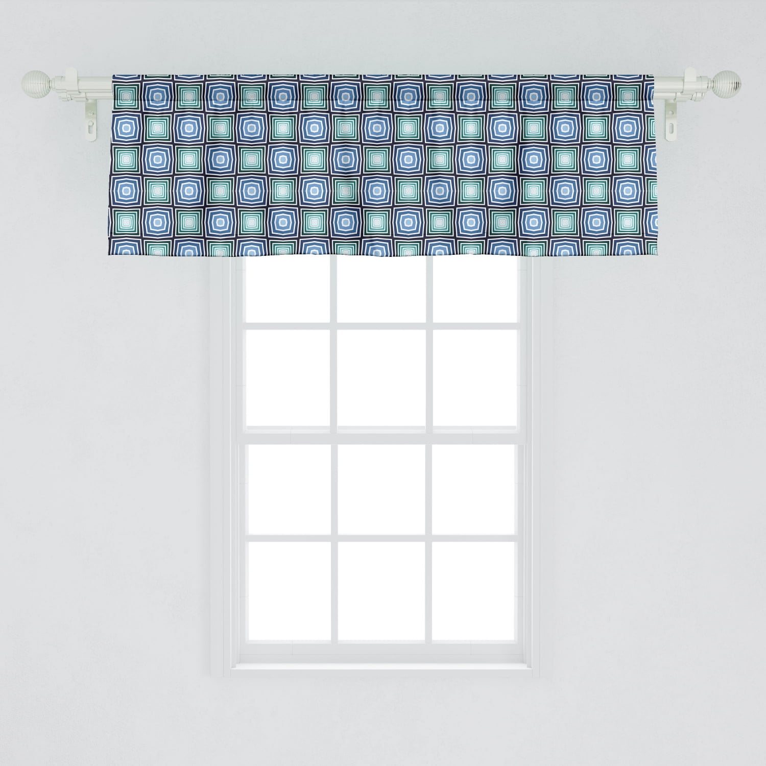 Abstract Window Valance Pack Of 2 Optical Illusion Look Retro Style