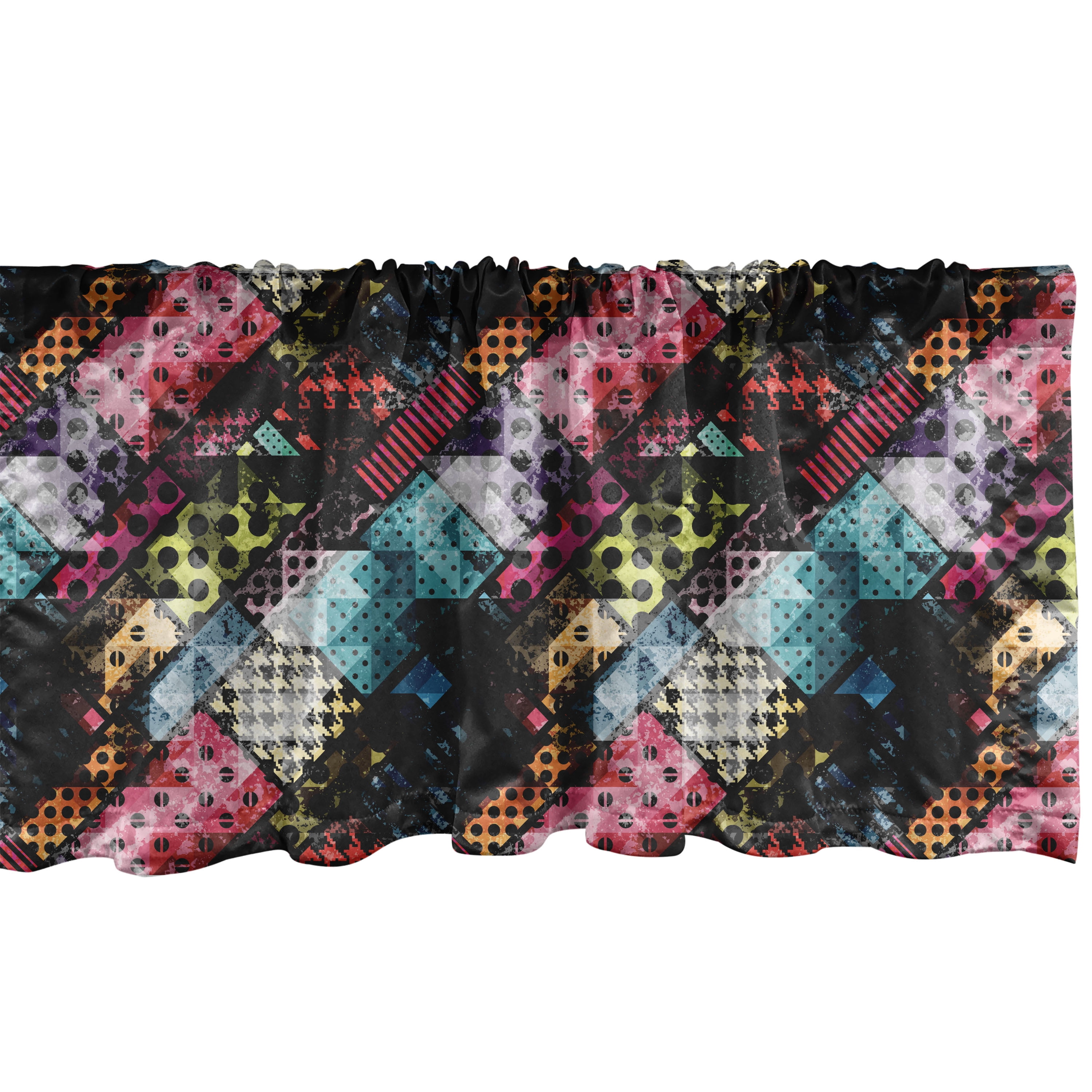Abstract Window Valance Pack Of 2 Vibrant Rectangles Traditional Polka