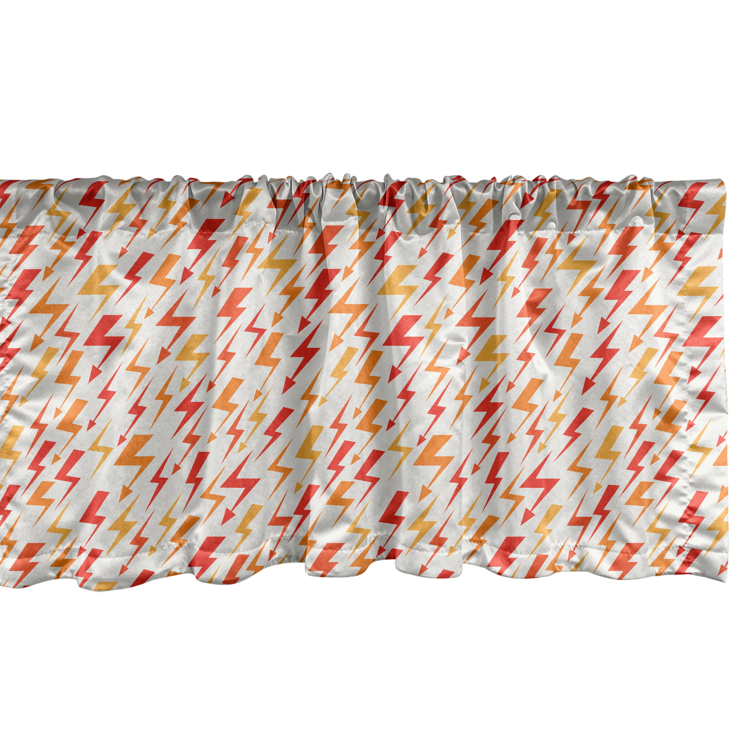Abstract Window Valance, Repetitive Nature Themed Zigzags Tangerine ...