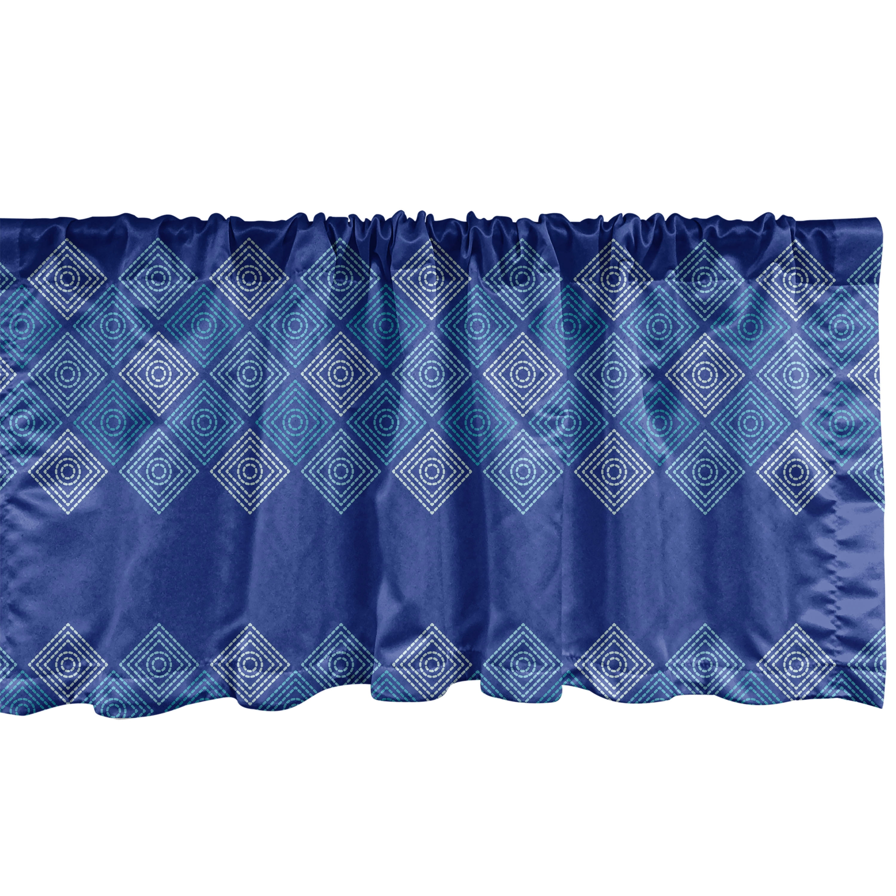 Abstract Window Valance, Rhombus Dashed Diamond Shapes and Circles and ...