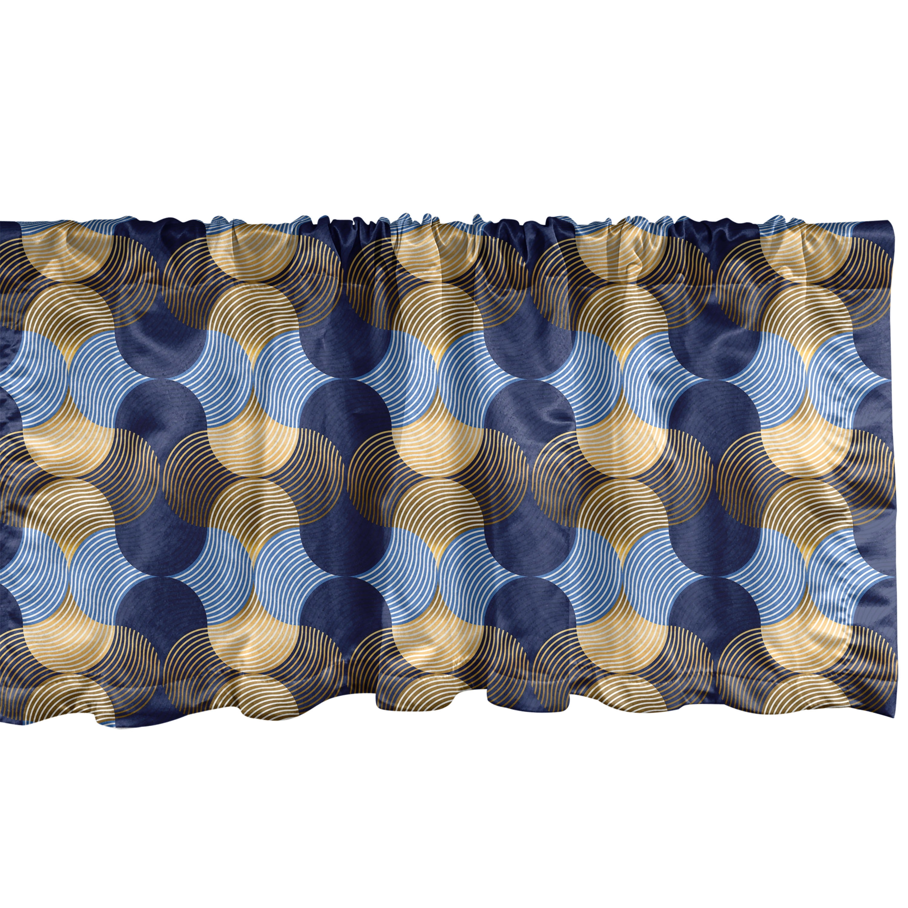 Abstract Window Valance Swirly Geometric Lines Op Illusion Art Deco