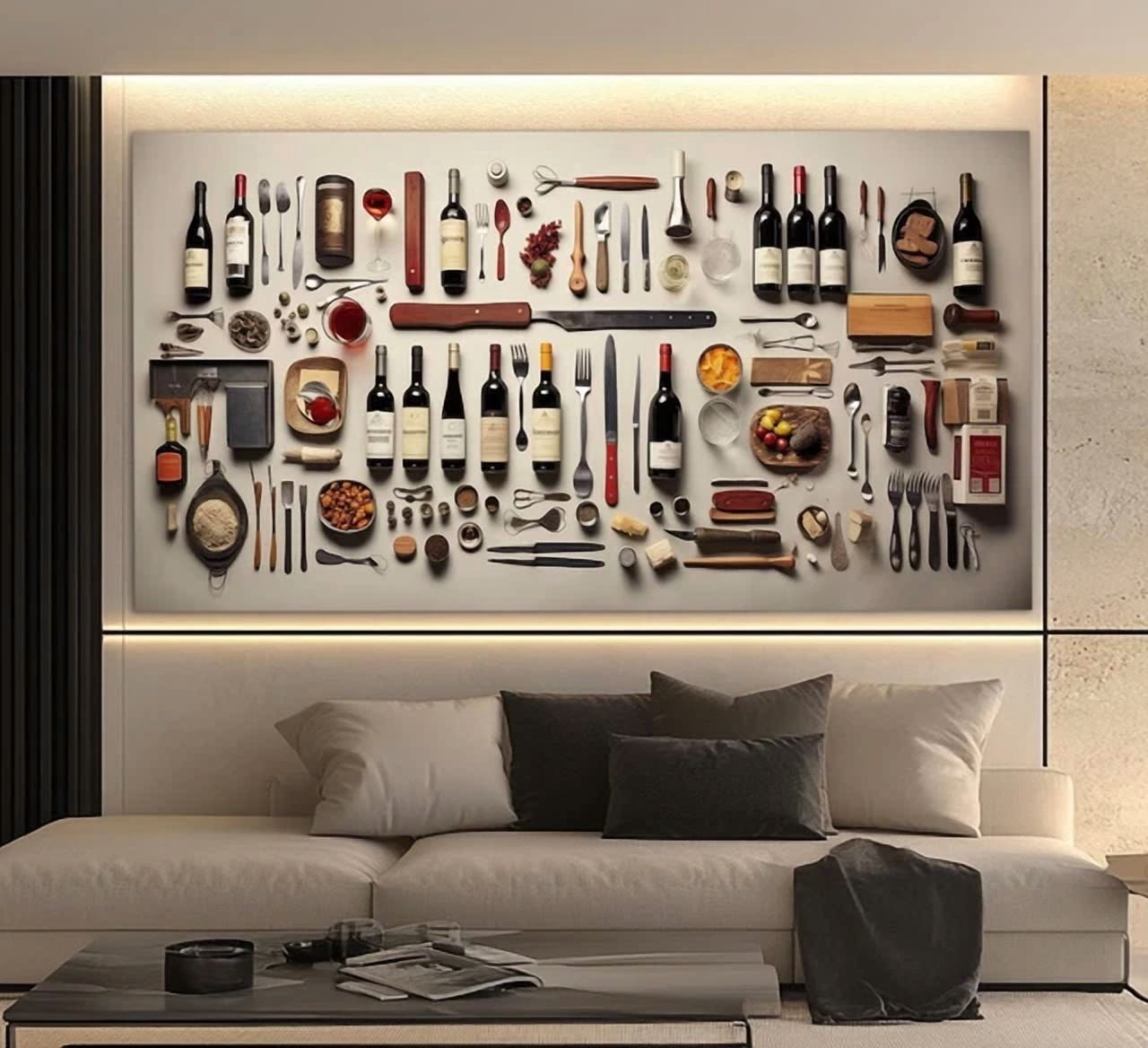 Abstract Wine Tool Sommelier Wine Shop Wall Art Home Decor Vintage Gift ...