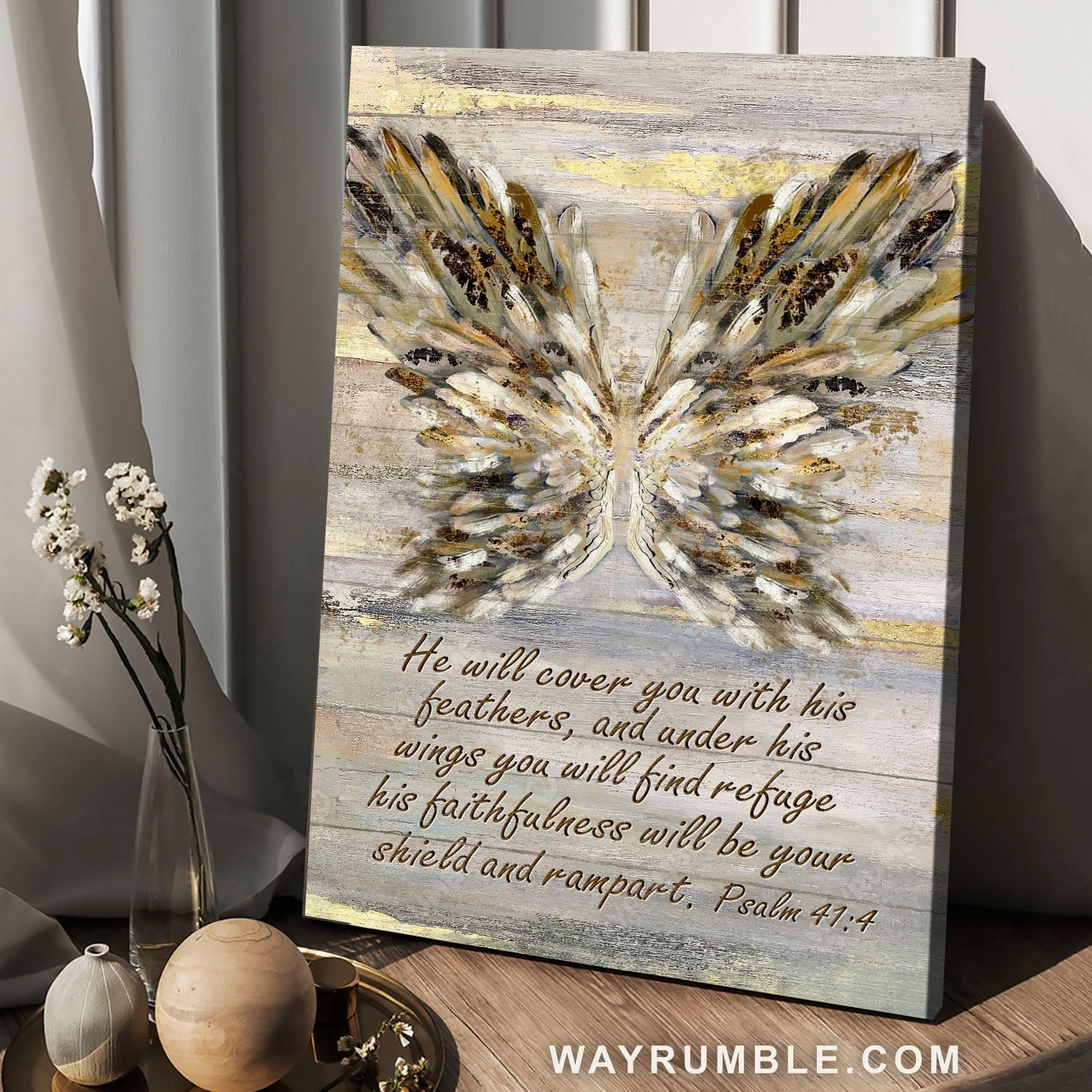 Abstract Wings, Bible Verse, Inspirational Quote, He Will Cover You ...