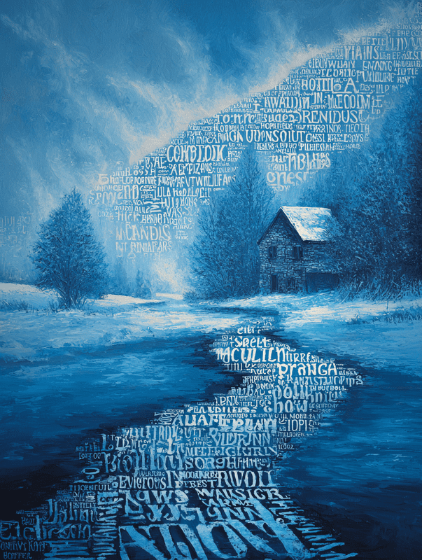 Abstract Winter Cabin Canvas Print Wall Art for Living Room Bedroom ...