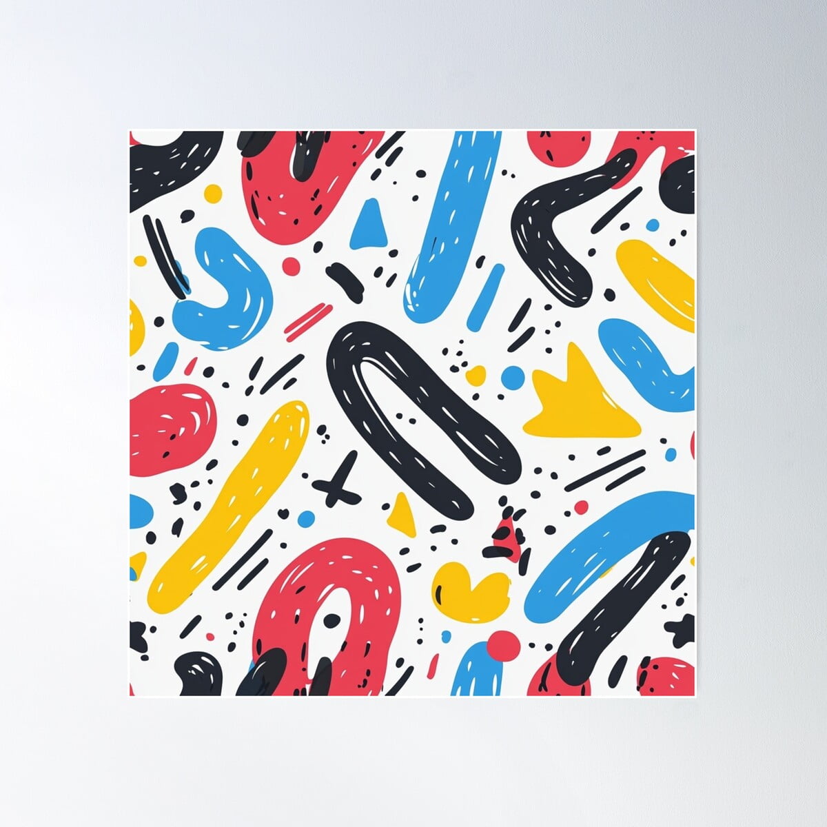 Abstract Wireframe Doodles | Seamless Geometric Art Poster Wall Art ...