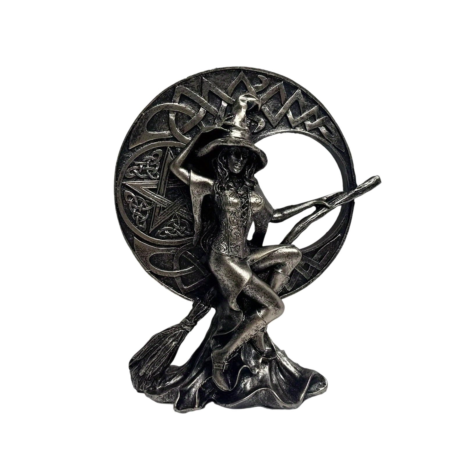 Abstract Witch Statue with Pentacle - Modern Gothic Figurine for Home ...