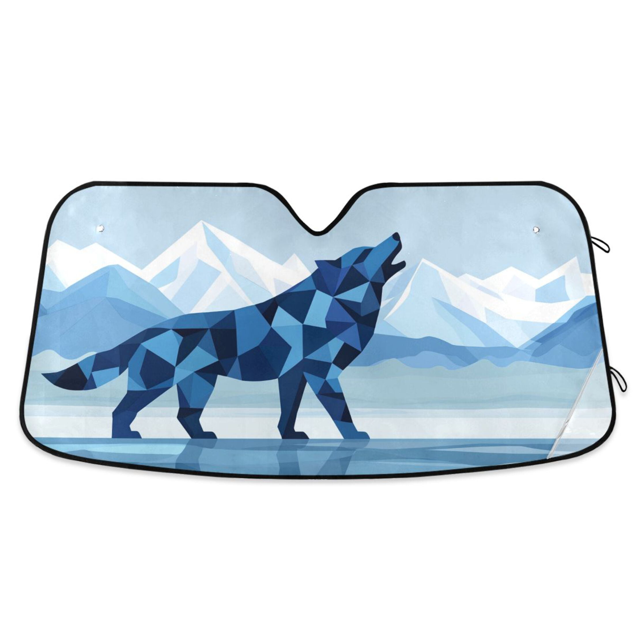 Abstract Wolf Howling Windshield Sun Shade Automobile Visor Accordion ...