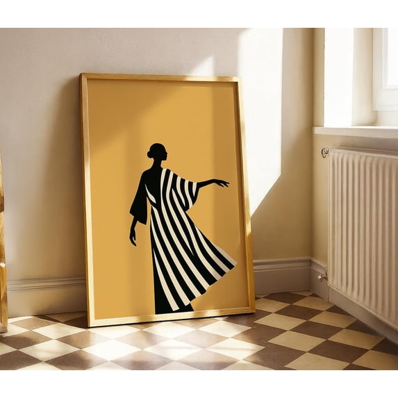 Abstract Woman Art Modern Wall Mid Century Feminist Black White ...