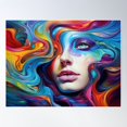 Abstract Woman Colorful Portrait - Abstract Acrylic Painting Poster ...