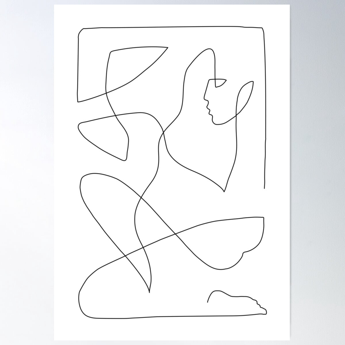 Abstract Woman Figure - One Line Art Poster Wall Art, Modern Wall Decor ...