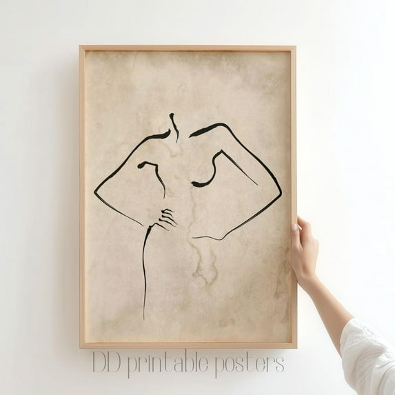 Abstract Woman Line Art Print, Minimalist Silhouette Home Decor #1305 ...
